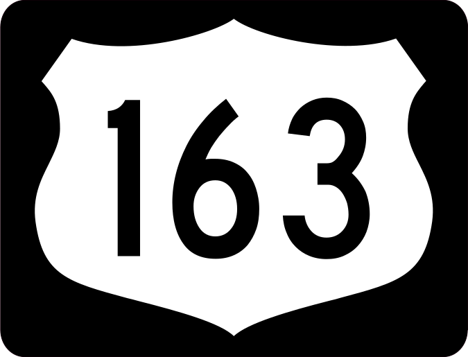 Highway 163 Sign With Black Border Sticker Shipped Fast & Free!
