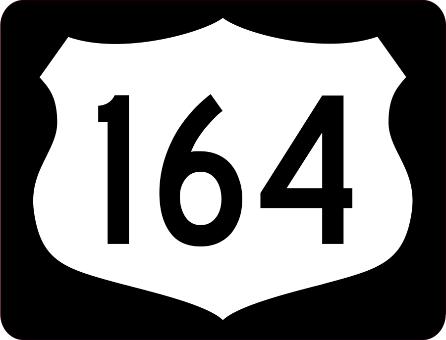 Highway 164 Sign With Black Border Sticker