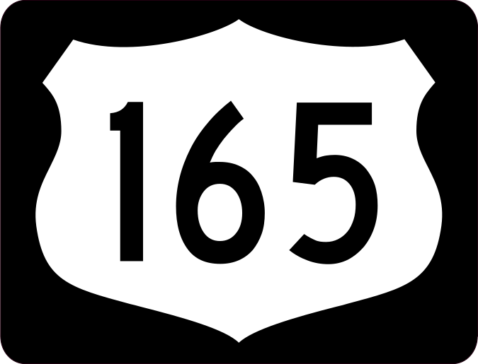 Vibrant, High-Quality Highway 165 Sign With Black Border Stickers
