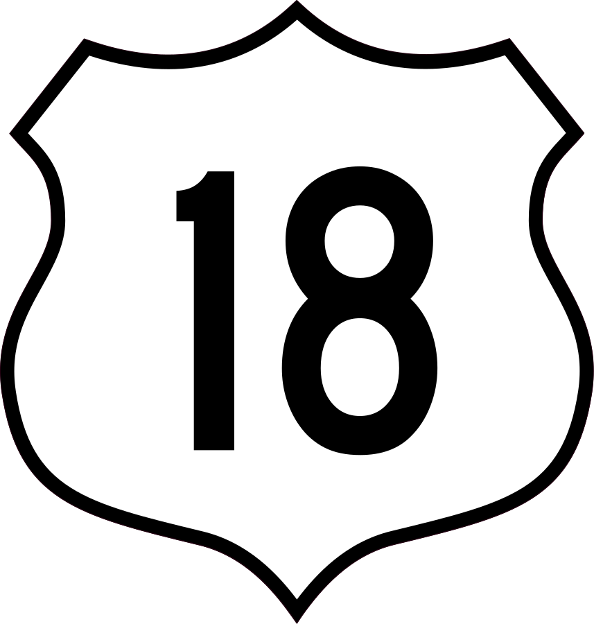 Highway 18 Sign Sticker - Fast Shipping & No Minimums