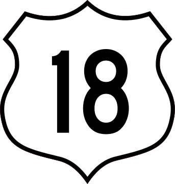 Highway 18 Sign Sticker - Fast Shipping & No Minimums