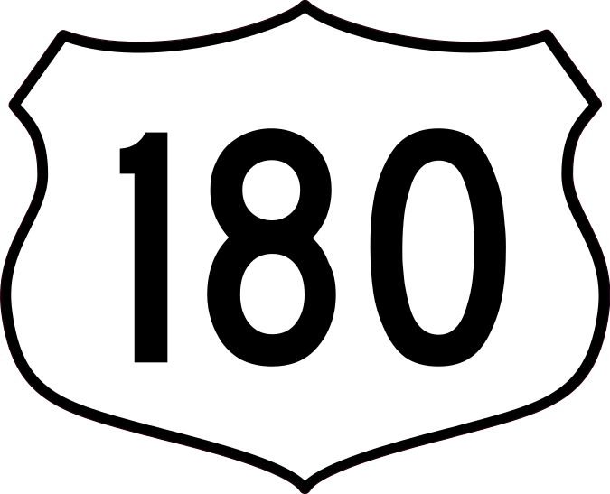 Vibrant, High-Quality Highway 180 Sign Stickers