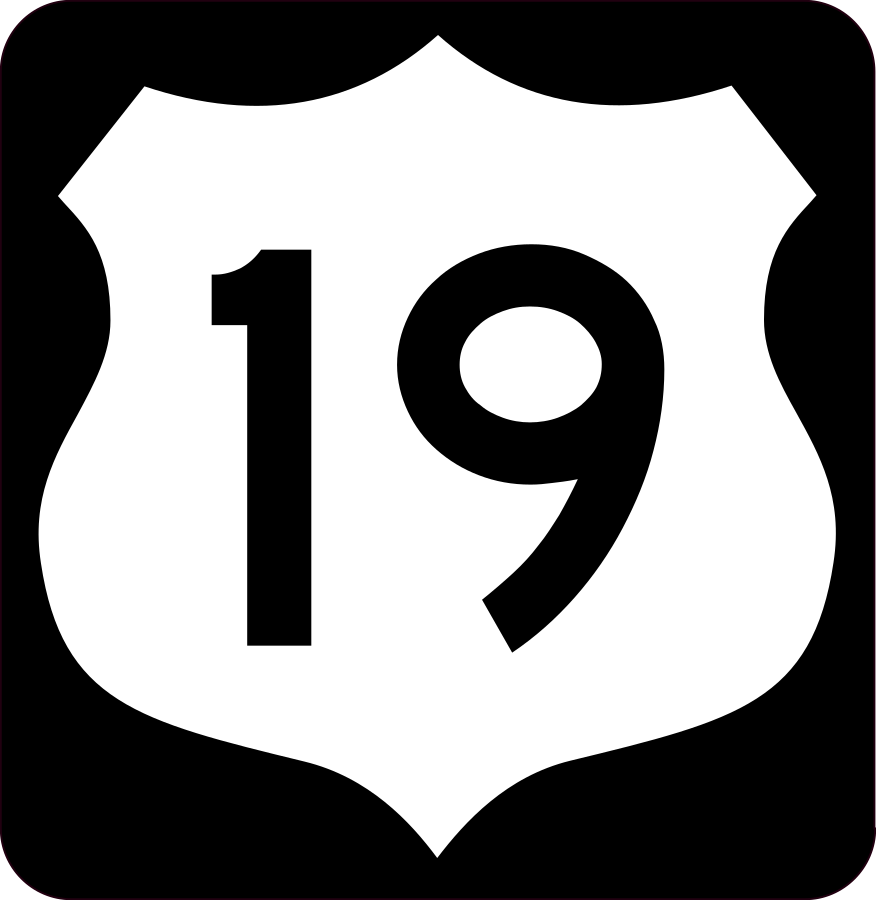 Vibrant, High-Quality Highway 19 Sign With Black Border Stickers