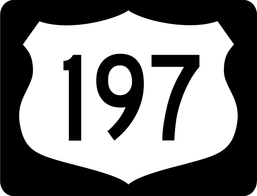 Highway 197 Sign With Black Border Magnet