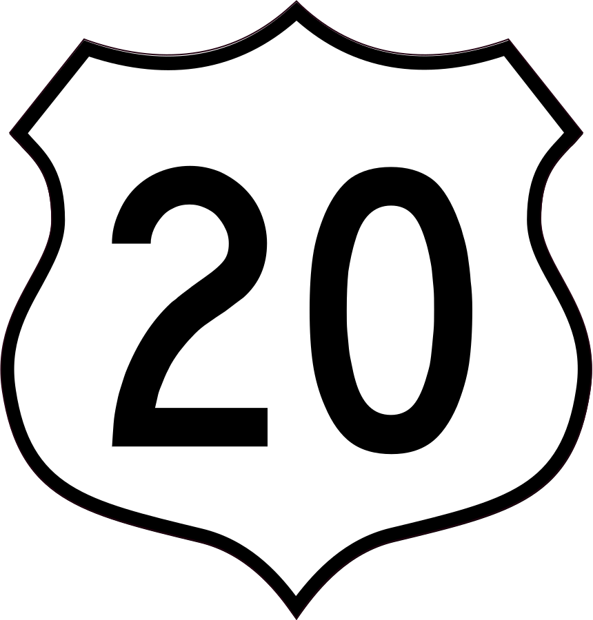 Highway 20 Sign Sticker - 50+ Color Options!