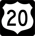 Highway 20 Sign With Black Border Sticker Shipped Fast & Free!