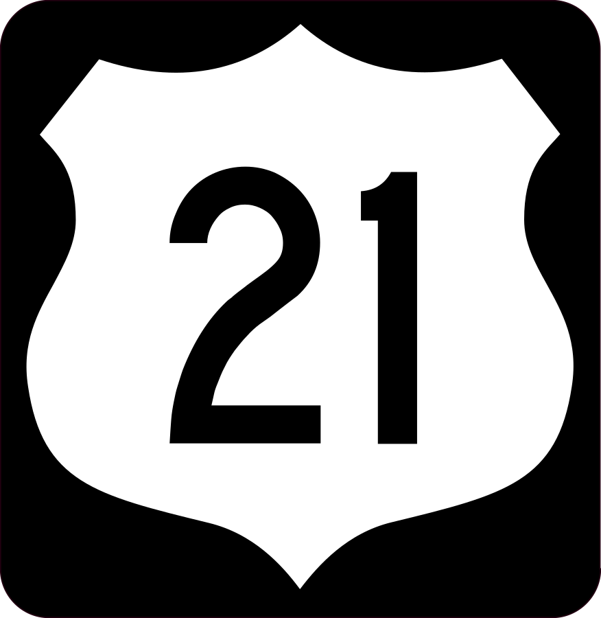 Vibrant, High-Quality Highway 21 Sign With Black Border Stickers