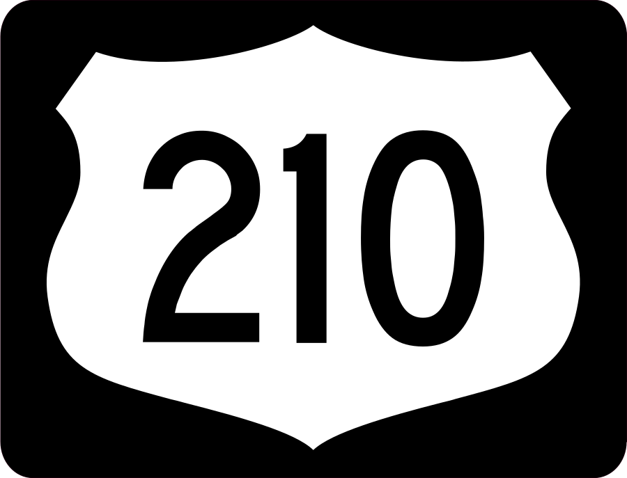 Highway 210 Sign With Black Border Sticker