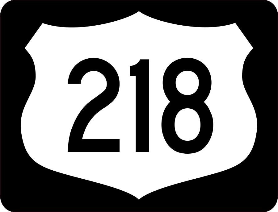 Vibrant, High-Quality Highway 218 Sign With Black Border Stickers