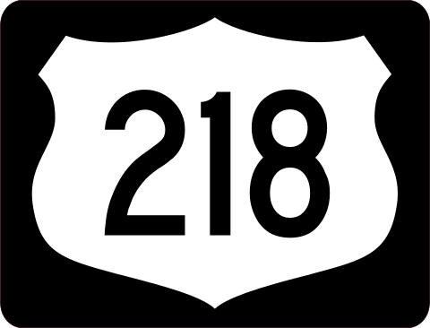 Vibrant, High-Quality Highway 218 Sign With Black Border Stickers