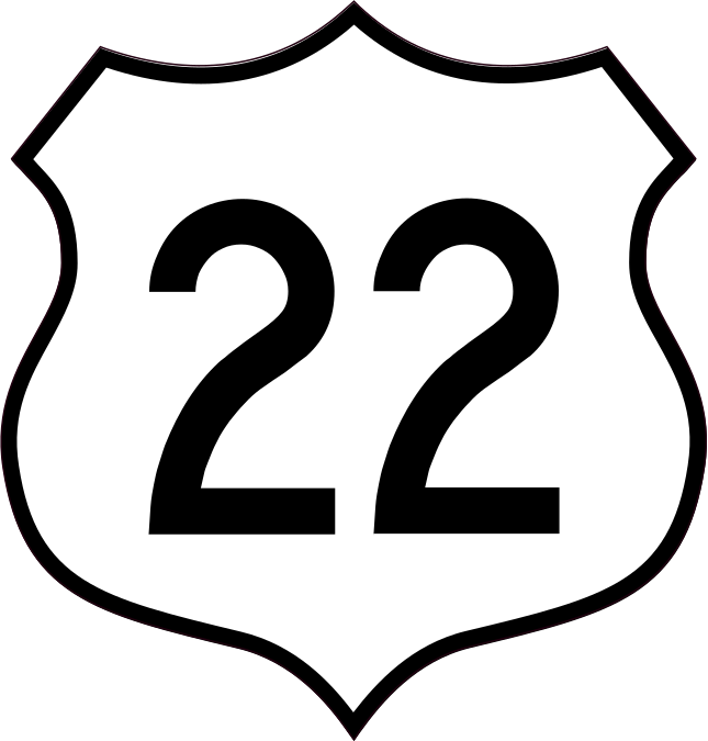 Highway 22 Sign Sticker - Fast Shipping & No Minimums