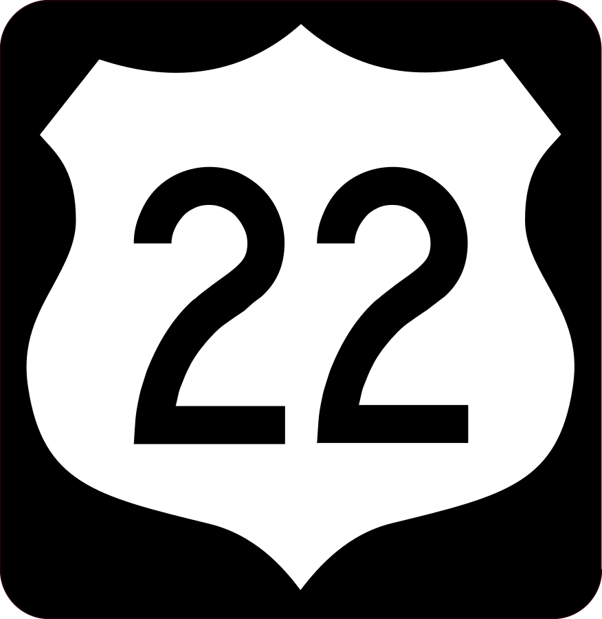 Highway 22 Sign With Black Border Sticker