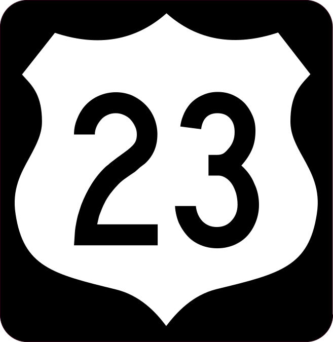 Highway 23 Sign With Black Border Magnet