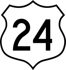 Highway 24 Sign Sticker Shipped Fast & Free!