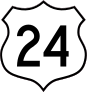 Highway 24 Sign Sticker Shipped Fast & Free!
