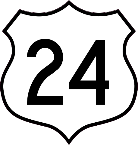 Highway 24 Sign Sticker - Fast Shipping & No Minimums