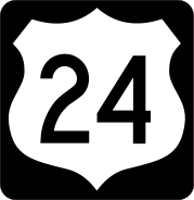 Highway 24 Sign With Black Border Sticker Shipped Fast & Free!