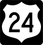 Highway 24 Sign With Black Border Sticker Shipped Fast & Free!