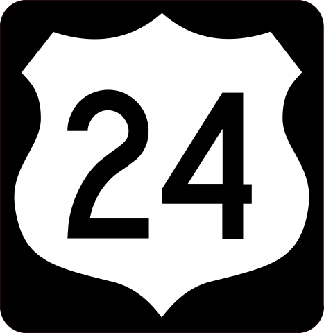 Highway 24 Sign With Black Border Sticker Shipped Fast & Free!