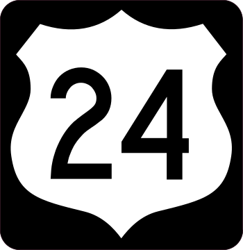Highway 24 Sign With Black Border Sticker Shipped Fast & Free!