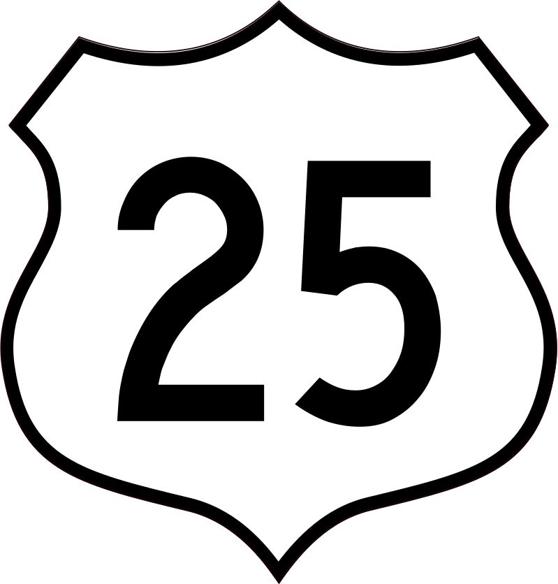 Highway 25 Sign Sticker - 50+ Color Options!