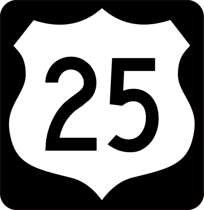 Vibrant, High-Quality Highway 25 Sign With Black Border Magnets
