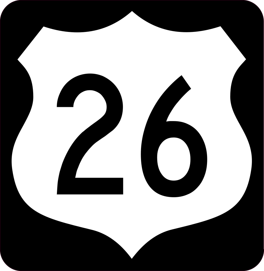 Highway 26 Sign With Black Border Sticker - 50+ Color Options!