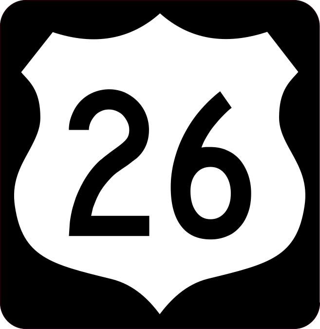 Highway 26 Sign With Black Border Sticker - 50+ Color Options!