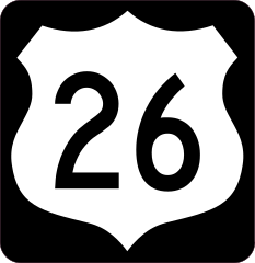 Highway 26 Sign With Black Border Sticker - 50+ Color Options!