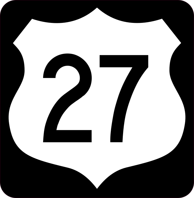 Highway 27 Sign With Black Border Sticker