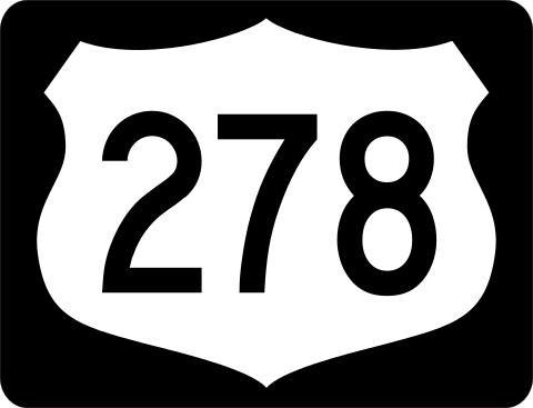Highway 278 Sign With Black Border Sticker - 50+ Color Options!