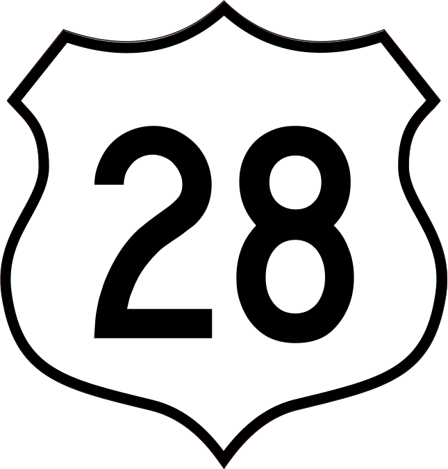 Highway 28 Sign Sticker - Fast Shipping & No Minimums