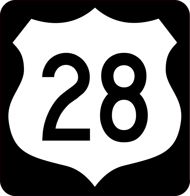 Highway 28 Sign With Black Border Magnet - Fast Shipping & No Minimums