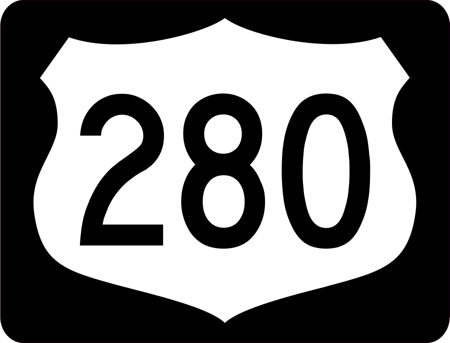 Vibrant, High-Quality Highway 280 Sign With Black Border Stickers