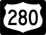 Vibrant, High-Quality Highway 280 Sign With Black Border Stickers