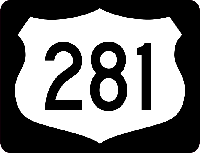 Highway 281 Sign With Black Border Sticker