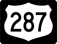 Vibrant, High-Quality Highway 287 Sign With Black Border Stickers