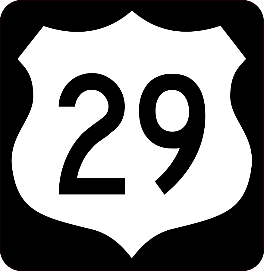 Highway 29 Sign With Black Border Sticker