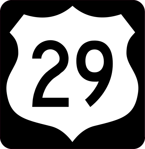 Highway 29 Sign With Black Border Sticker Shipped Fast & Free!