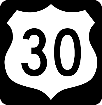 Highway 30 Sign With Black Border Sticker - 50+ Color Options!
