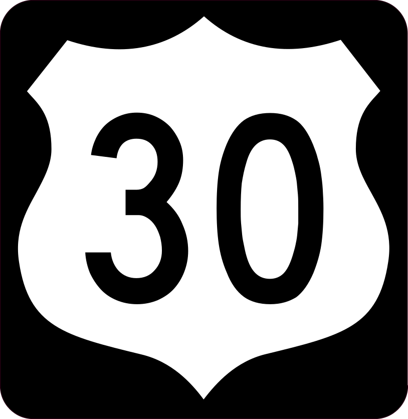 Highway 30 Sign With Black Border Sticker - 50+ Color Options!