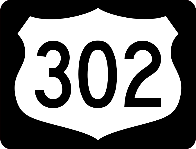 Highway 302 Sign With Black Border Sticker