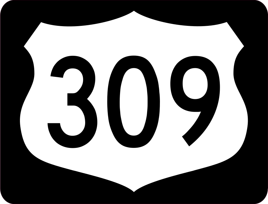 Highway 309 Sign With Black Border Sticker