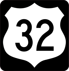 Highway 32 Sign With Black Border Sticker - 50+ Color Options!