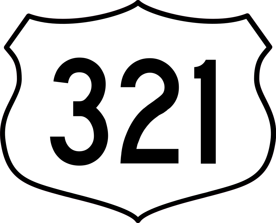 Highway 321 Sign Sticker - Fast Shipping & No Minimums