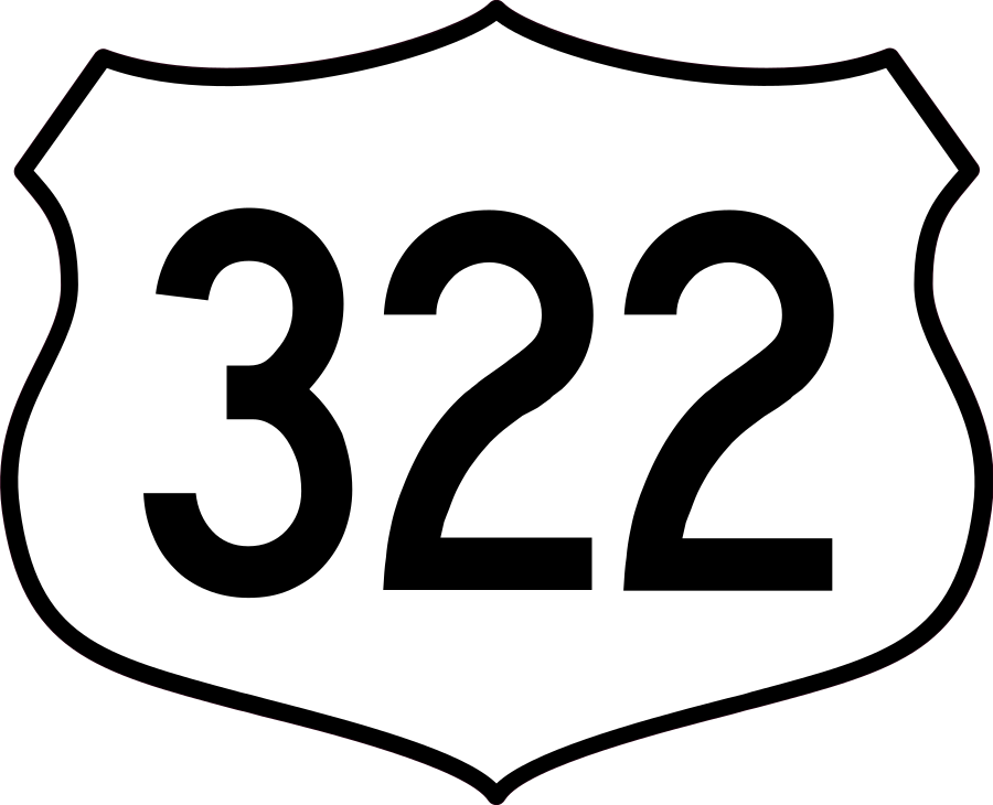 Order Your Highway 322 Sign Sticker Today - Free Shipping!
