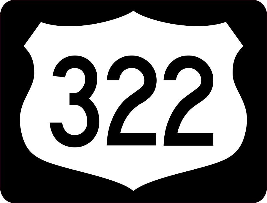 Highway 322 Sign With Black Border Sticker
