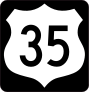 Vibrant, High-Quality Highway 35 Sign With Black Border Stickers