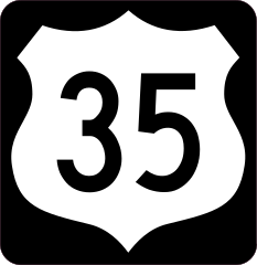 Vibrant, High-Quality Highway 35 Sign With Black Border Stickers