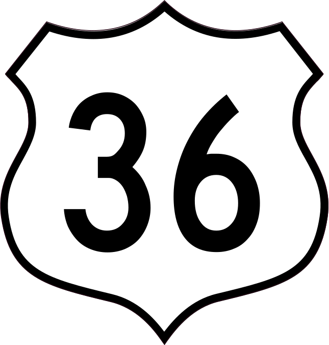 Vibrant, High-Quality Highway 36 Sign Stickers